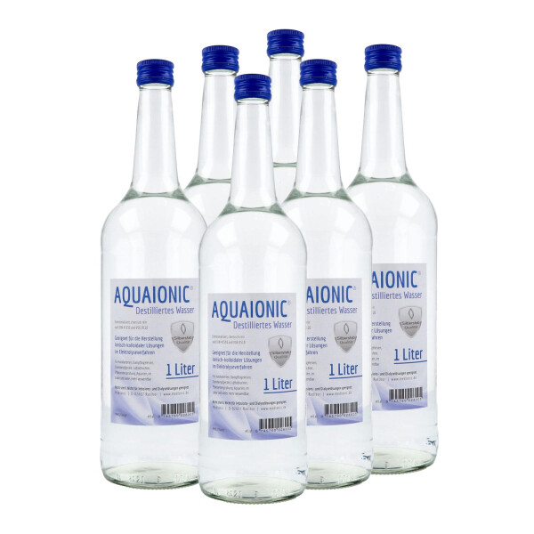 aquaionic® Destilliertes Wasser 5L | Für Kolloidales Silber & Labor